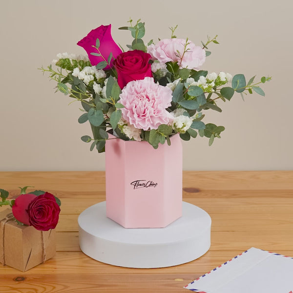 Bellerose Pink Flower Box | Same-Day Delivery